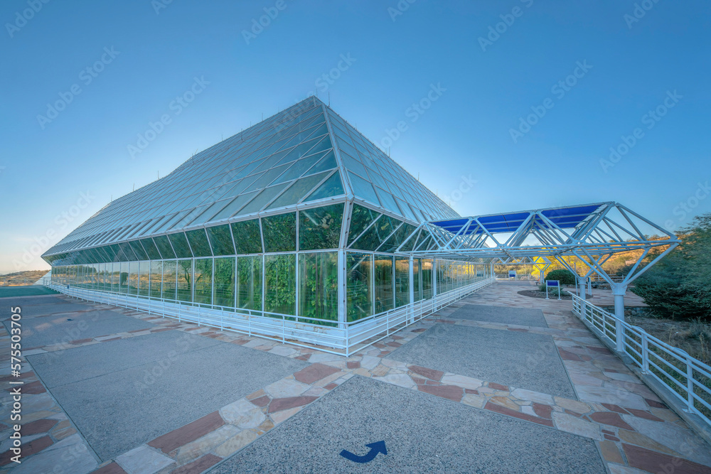 ORACLE, ARIZONA - CIRCA NOVEMBER, 2021: Glasshouse conservatory with ...