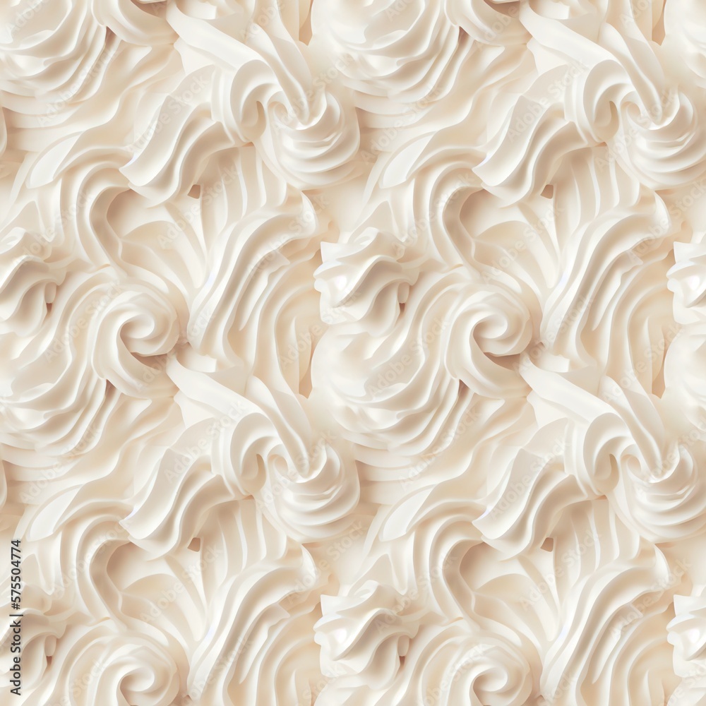 Seamless patterns texture of delicious whipped cream to create an ...