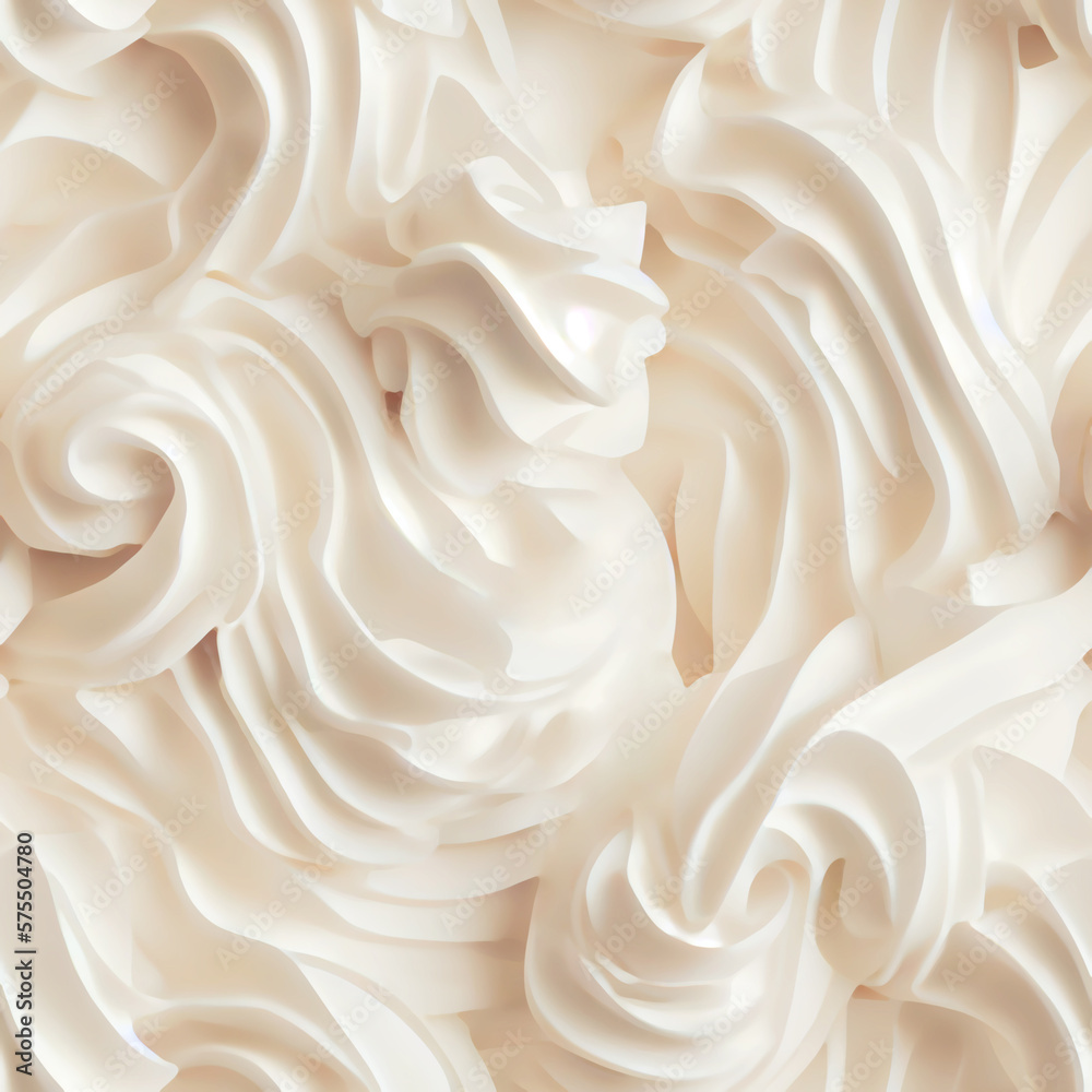 Seamless patterns texture of delicious whipped cream. AI generated ...