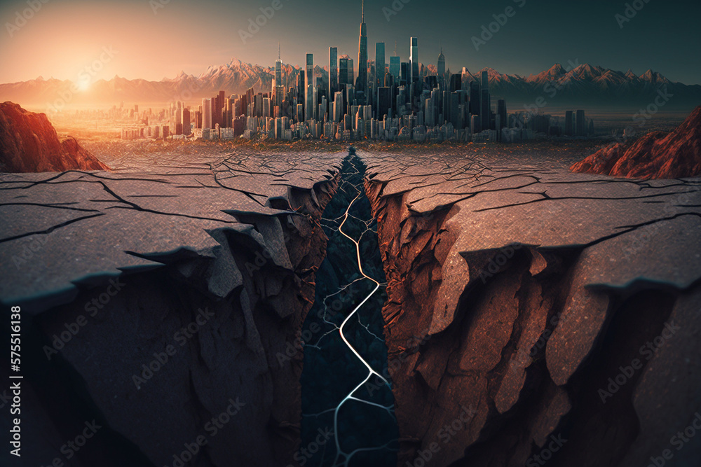 fracture in the earth from an earthquake,crack ground illustration ...