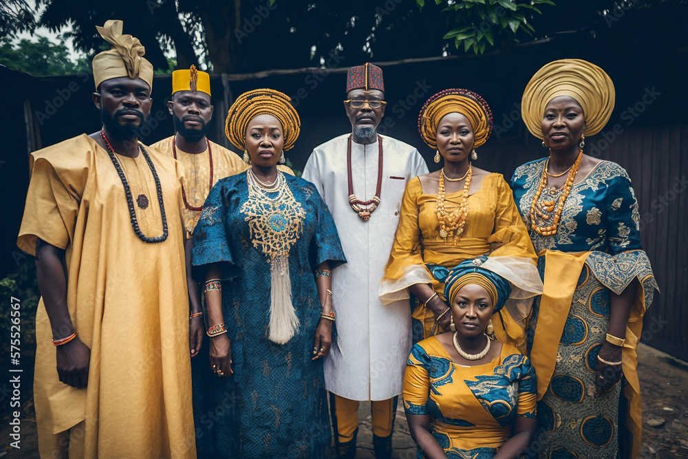 Generative AI. people wear a Nigerian traditional attire Stock ...