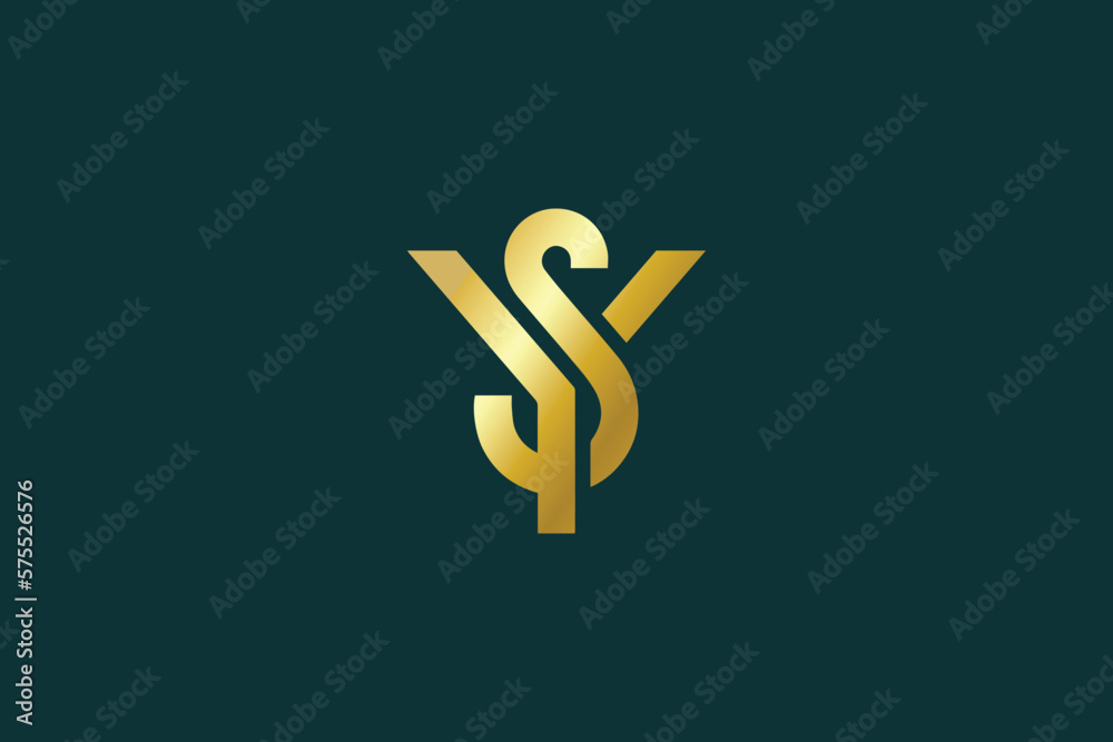 SY letter golden typography brand logo design, sy golden logo, sy icon ...