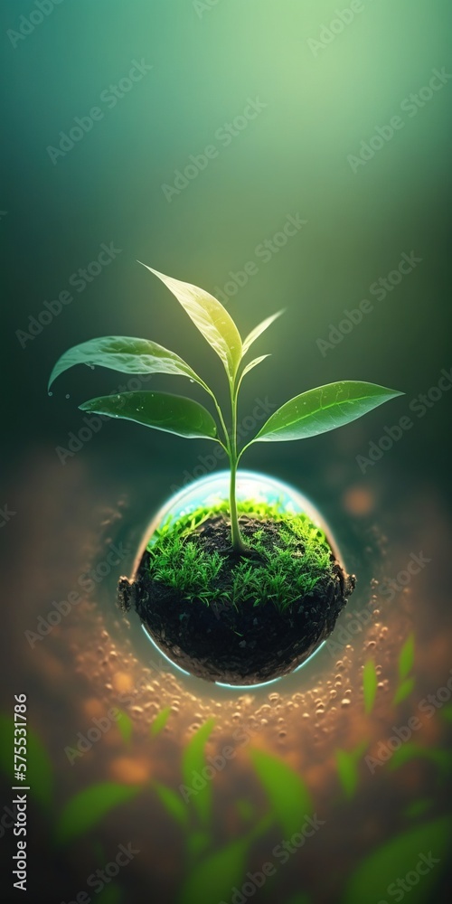 green nature social media background concept for earth day with plant ...