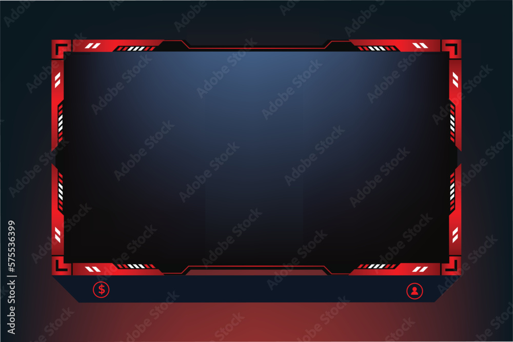 Futuristic red gaming overlay vector with abstract shapes. Online ...