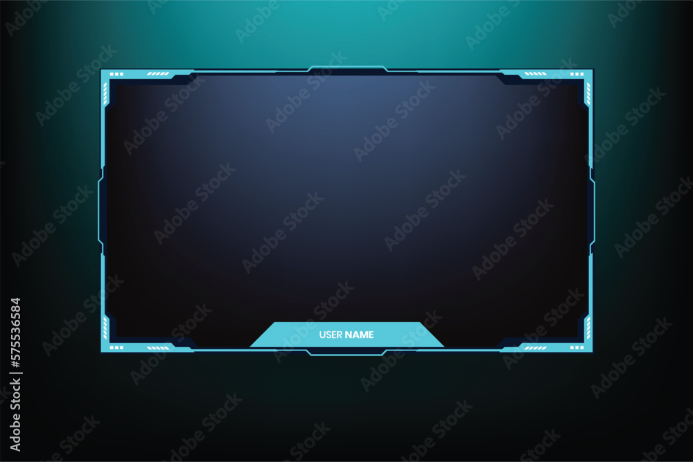 Online gaming screen panel design vector with simple shapes. Live ...