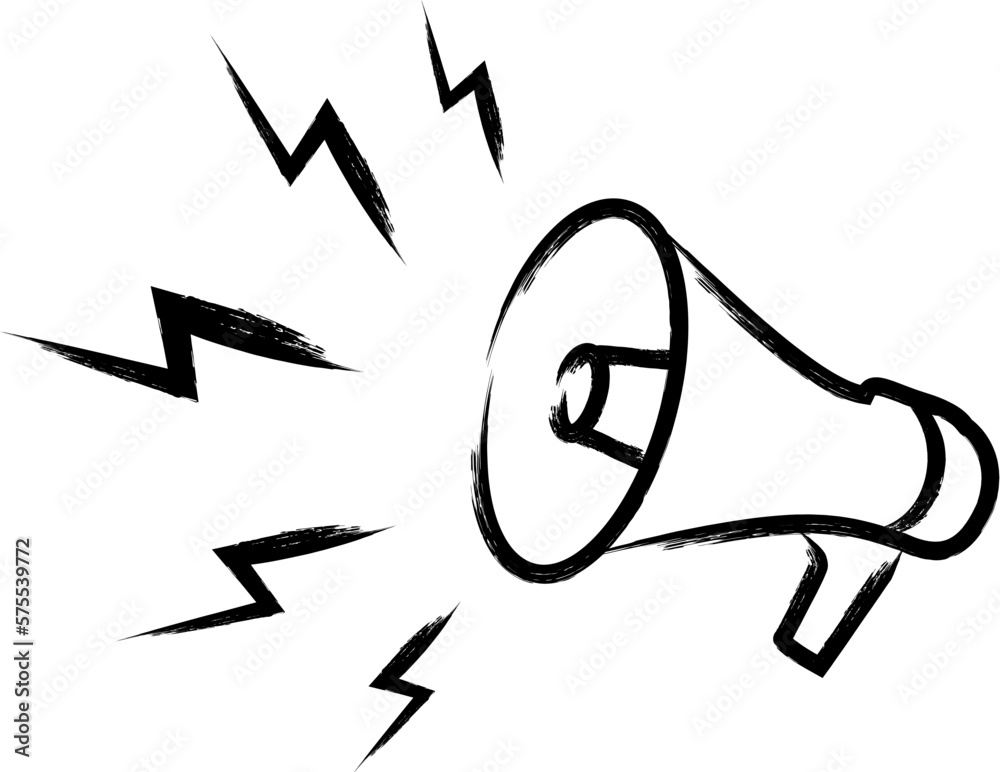 hand drawn megaphone illustration vector Stock Vector | Adobe Stock