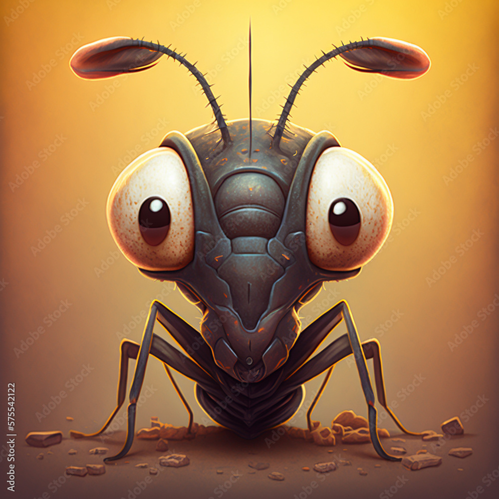 Illustration of an ant. Vector illustration. Cartoon. Isolated ...