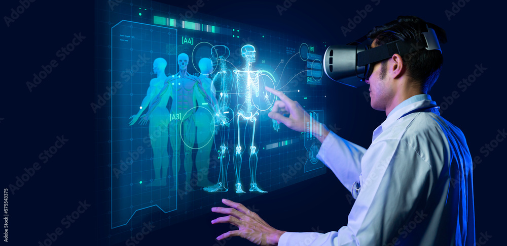 Digital doctor healthcare science medical remote technology concept AI ...