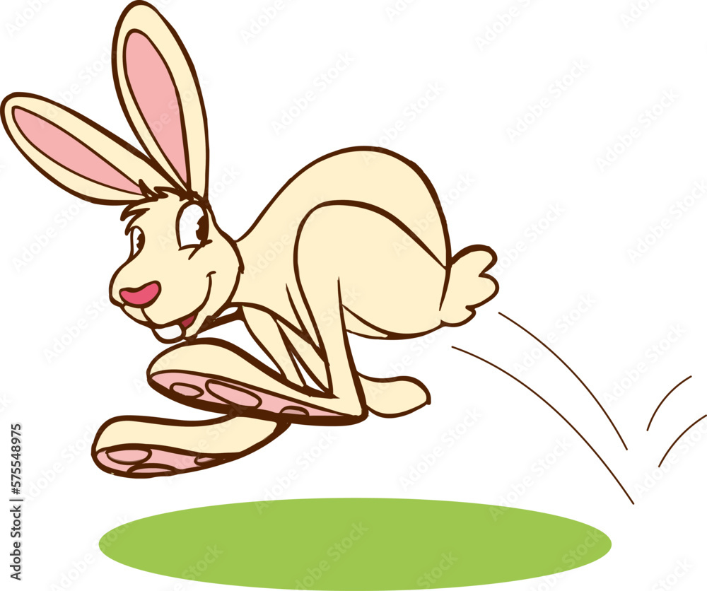 Cartoon running rabbit isolated on white background Stock Vector ...