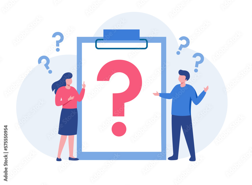 Concept illustration Frequently asked questions, people around question ...