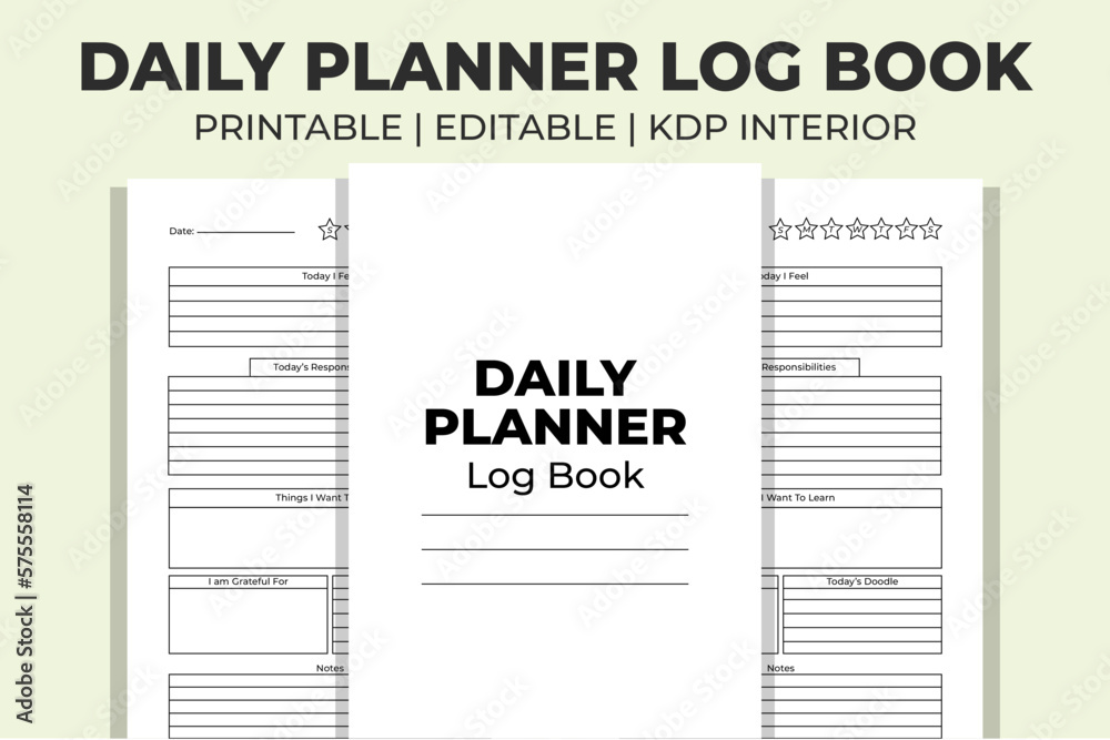 Daily Planner Log Book Stock Vector | Adobe Stock