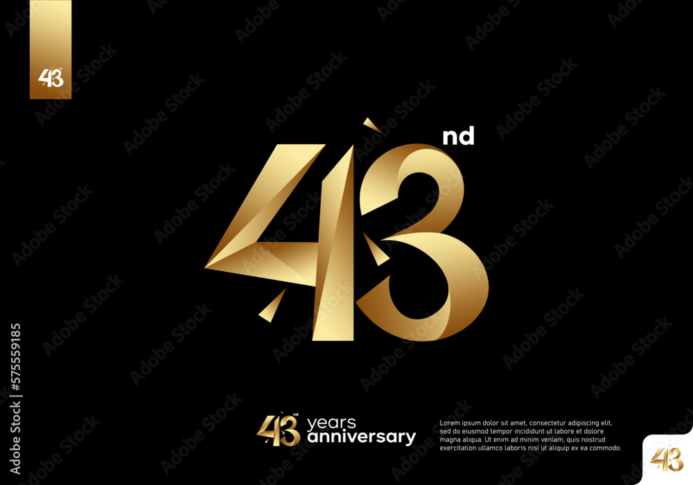 Number 43 gold logo icon design, 43rd birthday logo number, 43rd ... Number 43 gold logo icon design, 43rd birthday logo number, 43rd ...