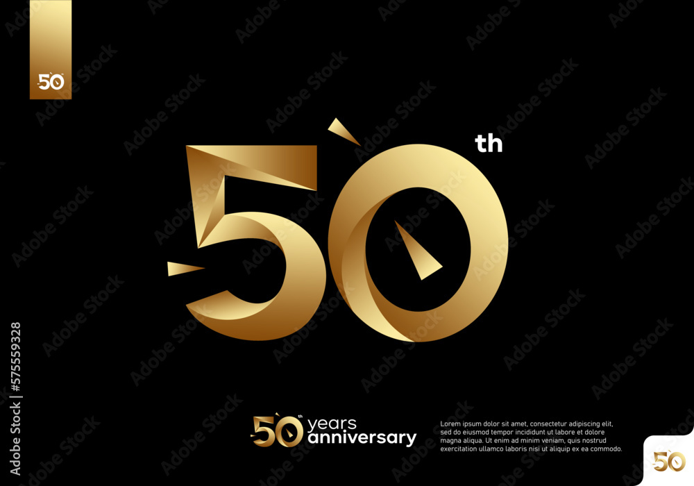 Number 50 gold logo icon design, 50th birthday logo number, 50th ...