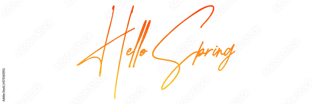 Hello Spring lettering phrase on blank background. Modern calligraphy ...
