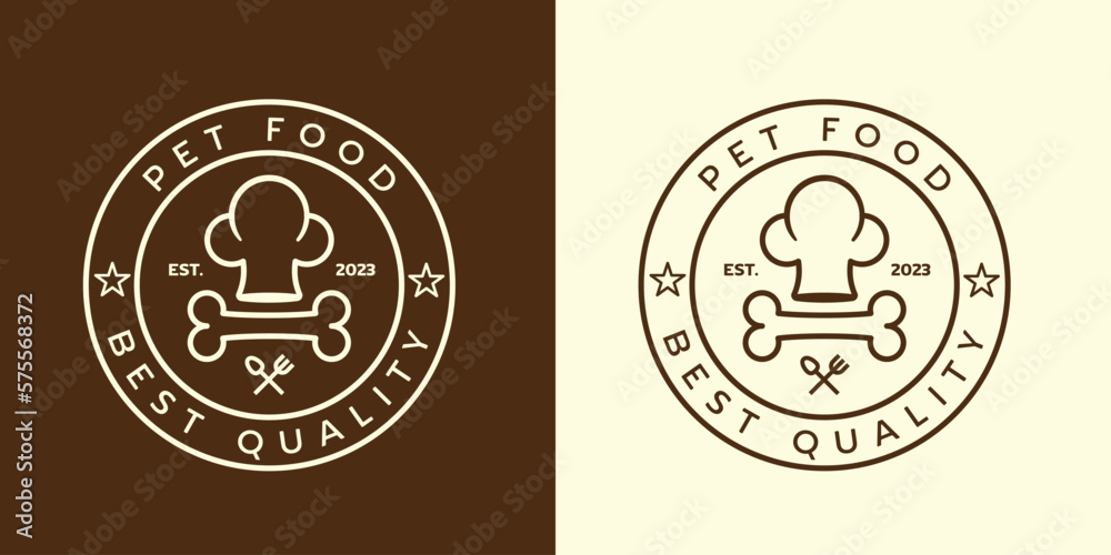 Pet food logo design illustration Flat concept of a simple minimalist ...