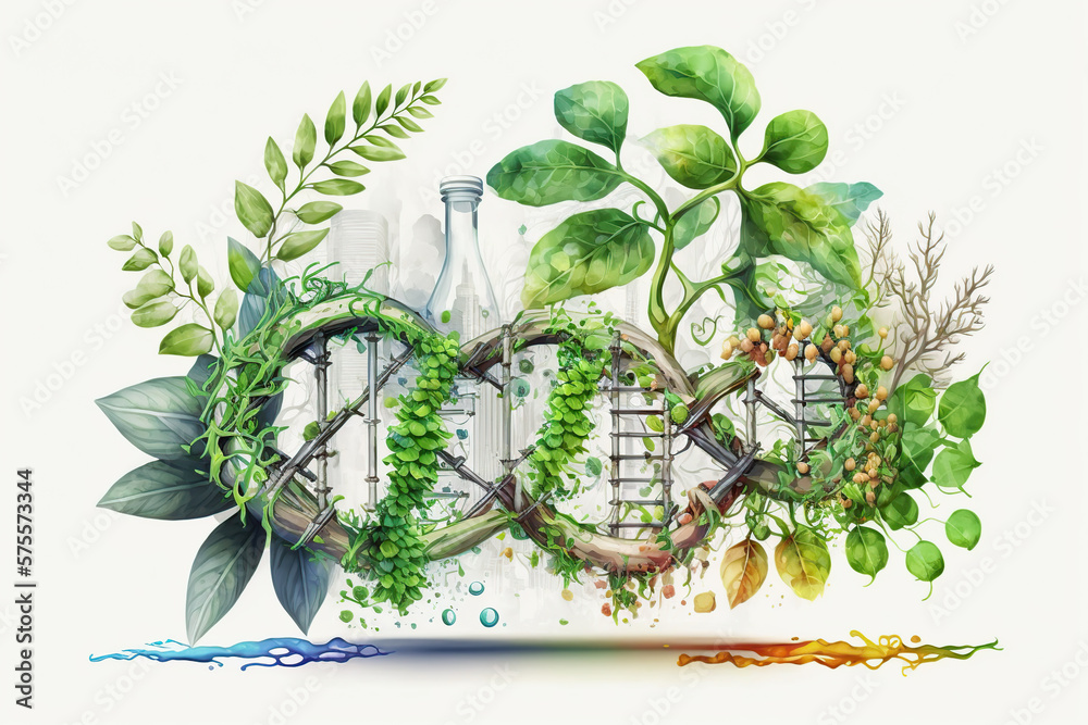 Ecology innovation biotechnology on white background. Vector ...