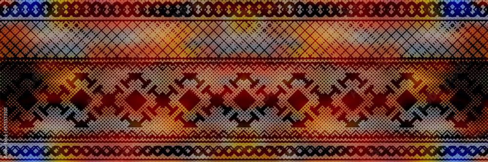 Seamless border, ethnic background, vector banner Stock Vector | Adobe ...