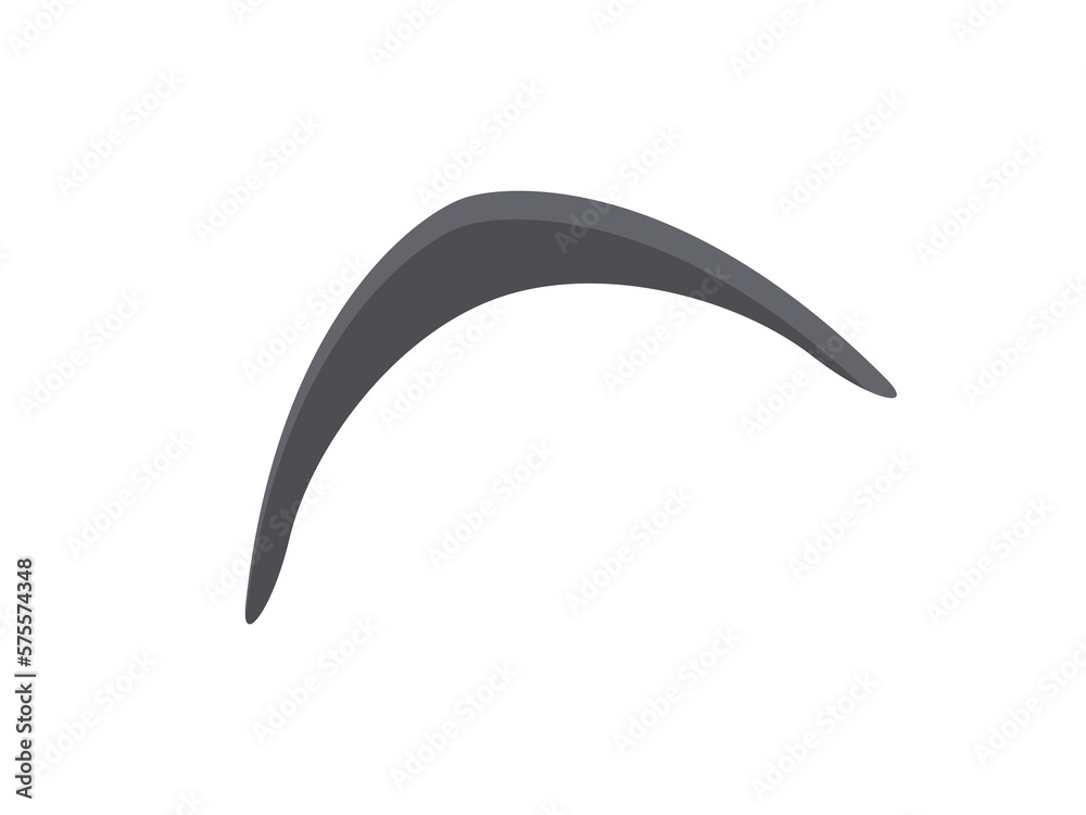 Boomerang Black Australian Aboriginal Curved Weapons Stock Vector
