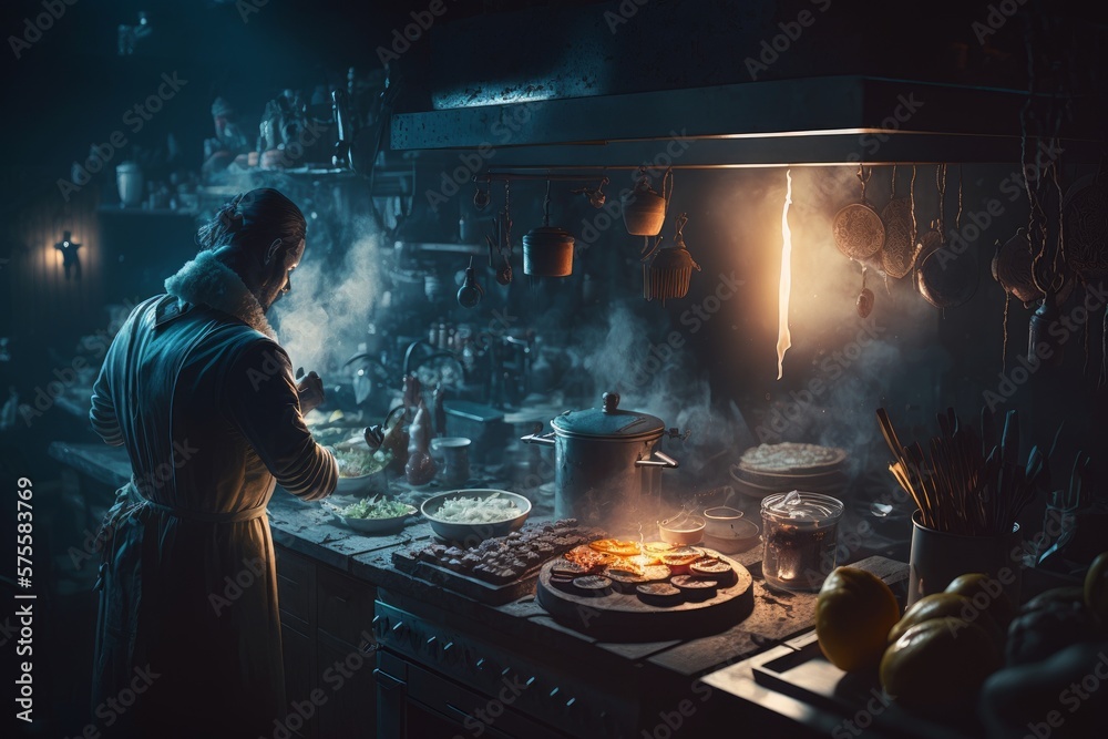 Unleashing Culinary Magic: A Chef Wolf's Mediterranean Kitchen in 32k ...