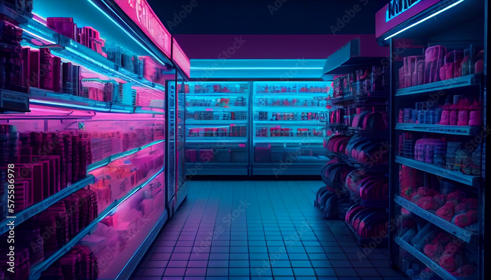 Title: Speed a purple & blue and pink aesthetic grocery store ...