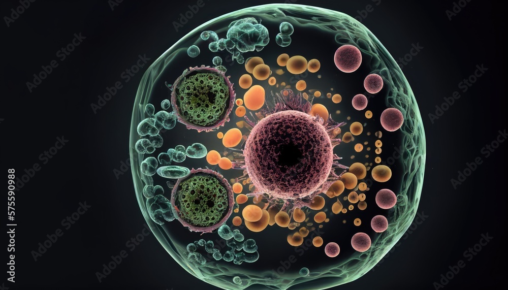 Detailed Microscopic Image of a Human Cell - Structure and Functions ...