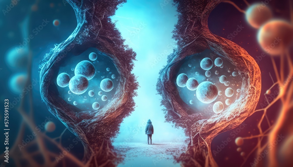 Abstract Representation of Human Cell Division - Artistic Depiction of ...