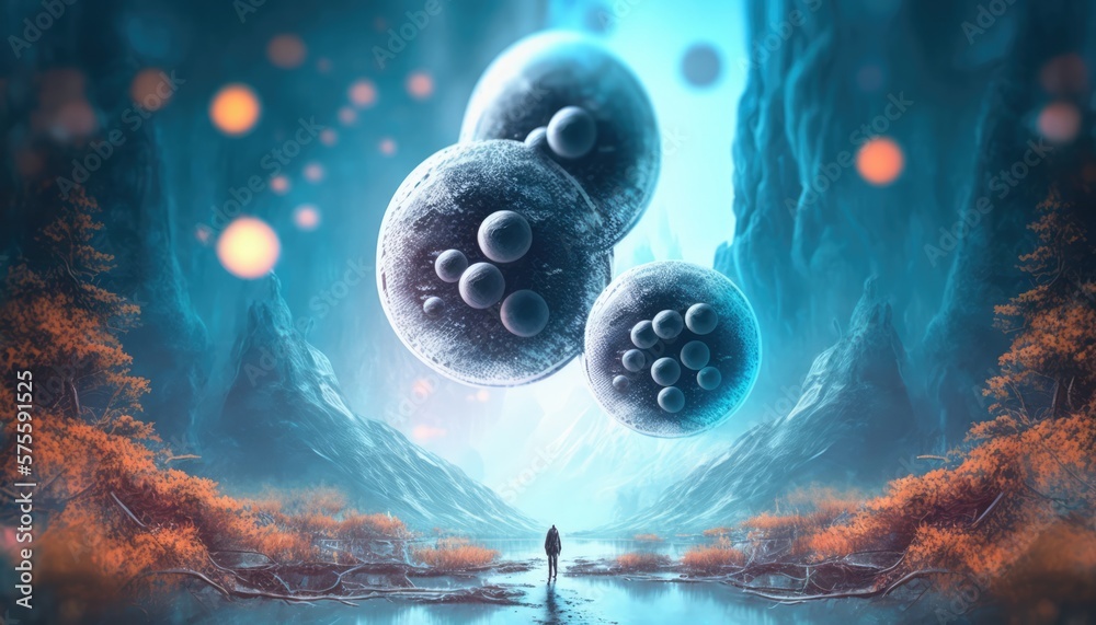 Abstract Representation of Human Cell Division - Artistic Depiction of ...