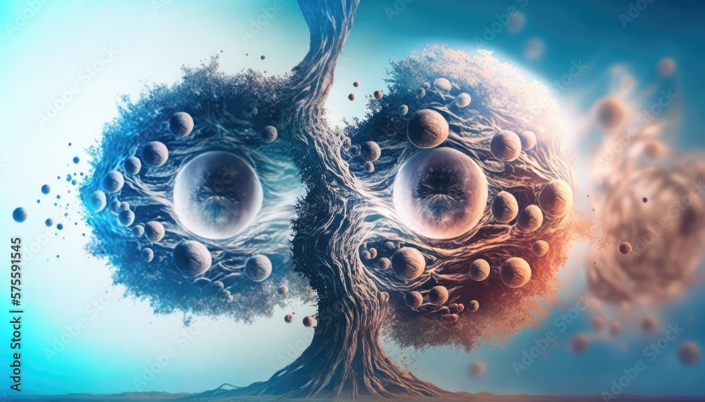 Abstract Representation of Human Cell Division - Artistic Depiction of ...