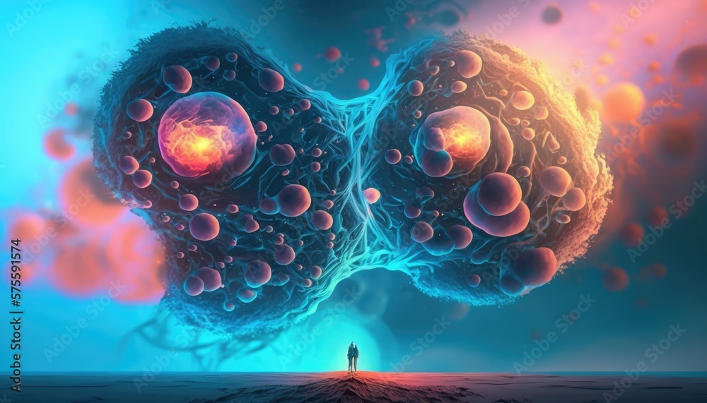 Abstract Representation of Human Cell Division - Artistic Depiction of ...