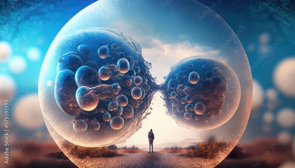 Abstract Representation of Human Cell Division - Artistic Depiction of ...