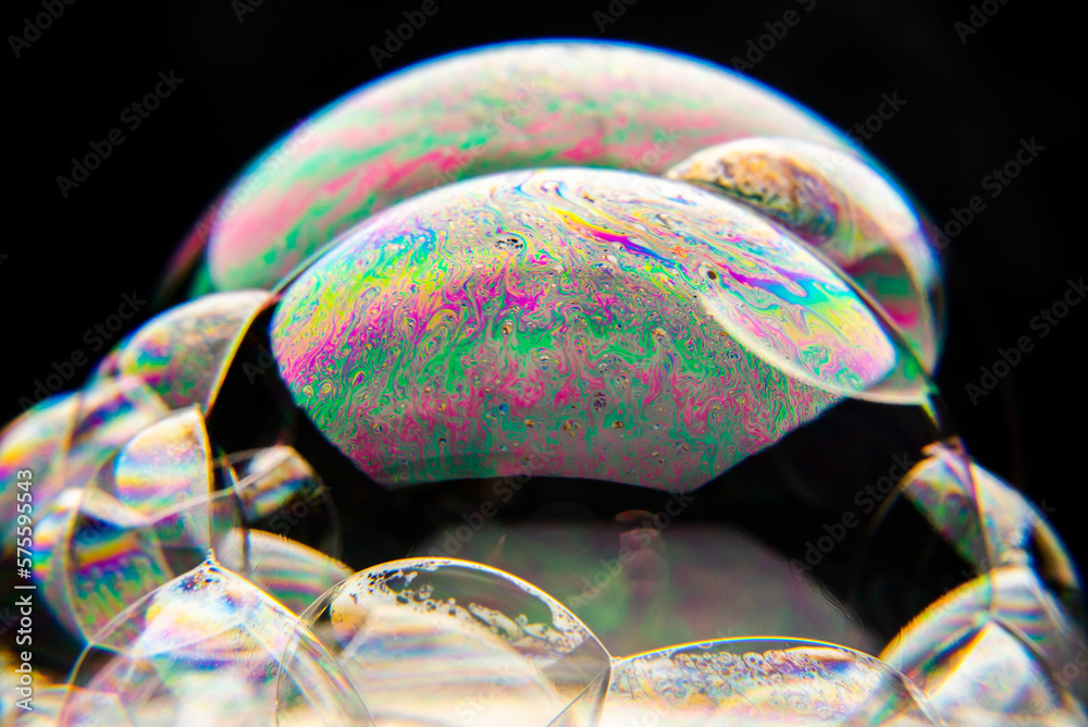 a soap bubble that shimmers in different colors.Thanks to macro ...