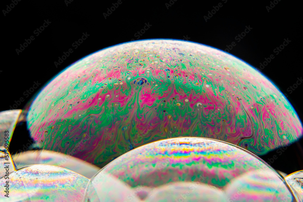 a soap bubble that shimmers in different colors.Thanks to macro ...