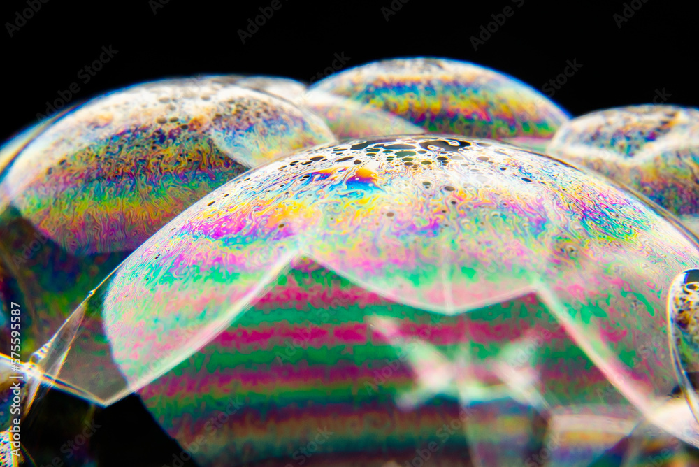 a soap bubble that shimmers in different colors.Thanks to macro ...