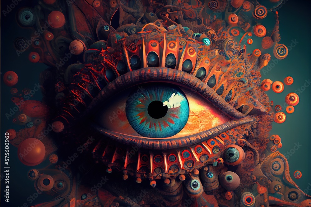 Generative AI illustration of higher, yoga relax chill out dmt visions ...