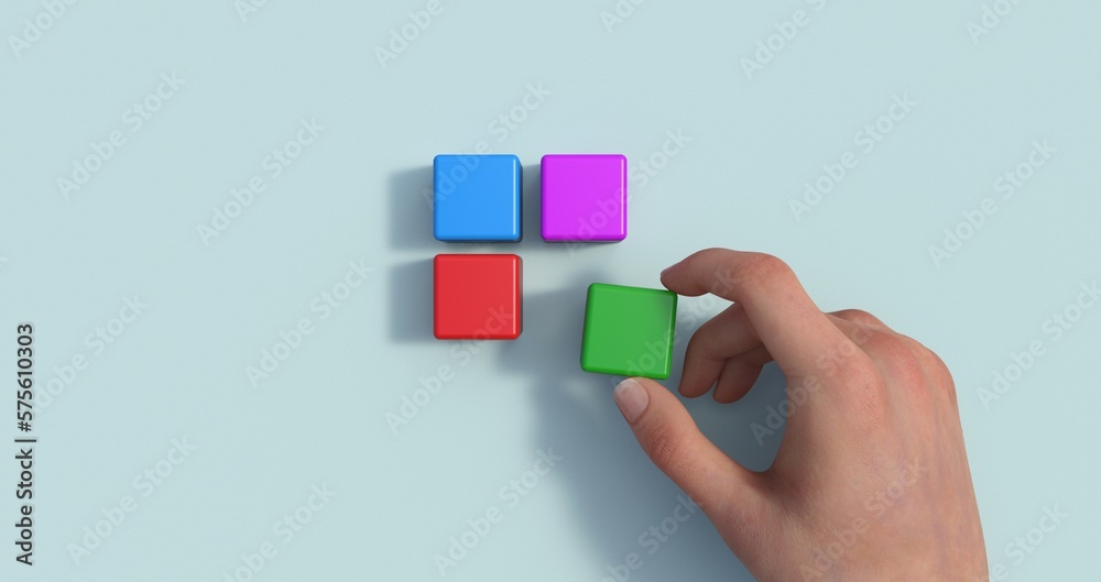 Business process management and automation concept with person moving ...