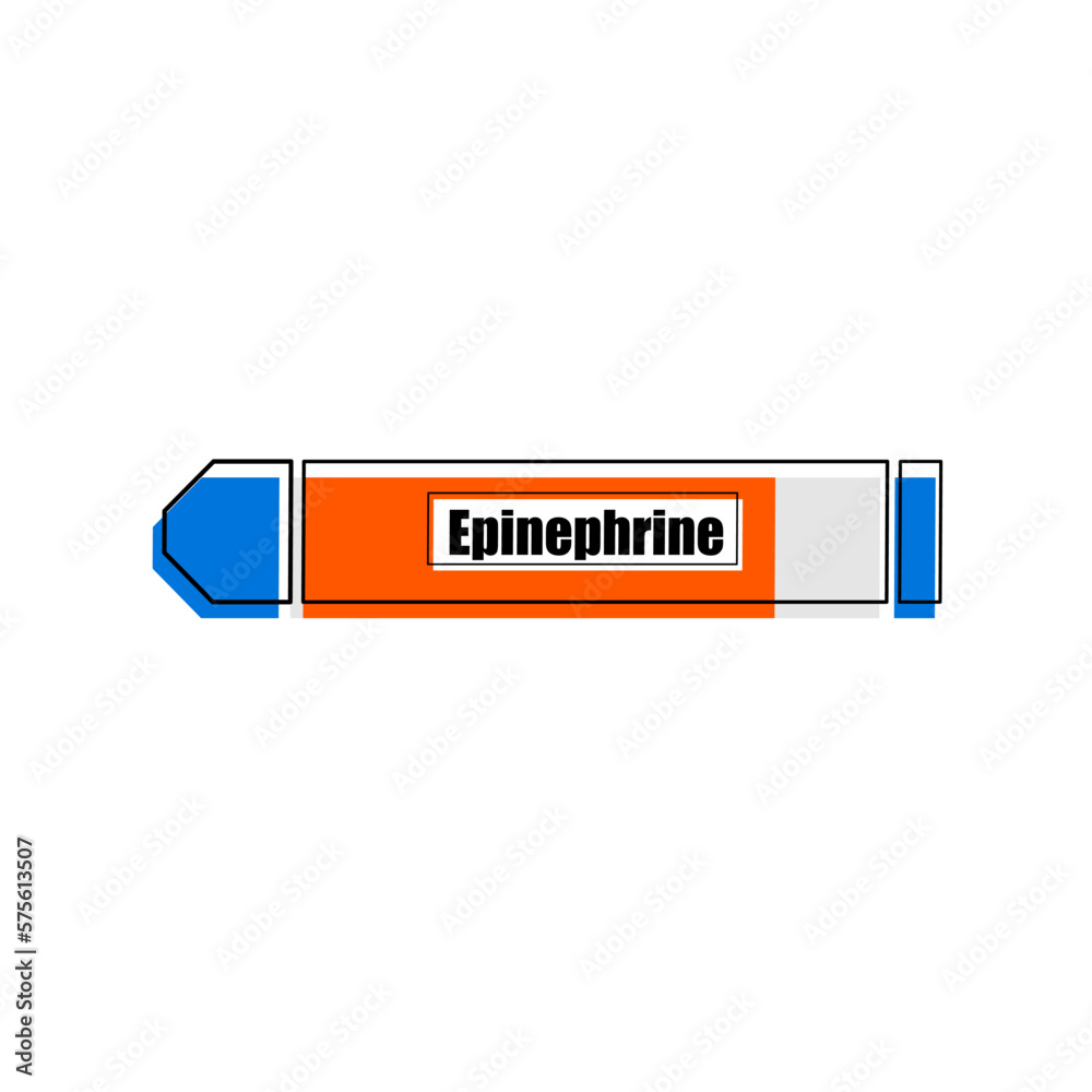 Cartoon of epinephrine auto injection. Stock Vector | Adobe Stock