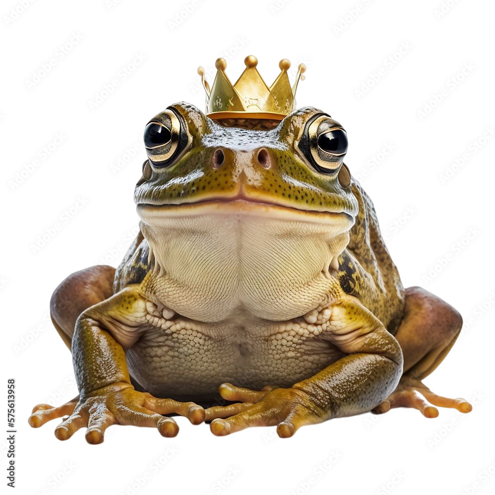 King frog crowned Photorealistic isolated without background png, ai ...