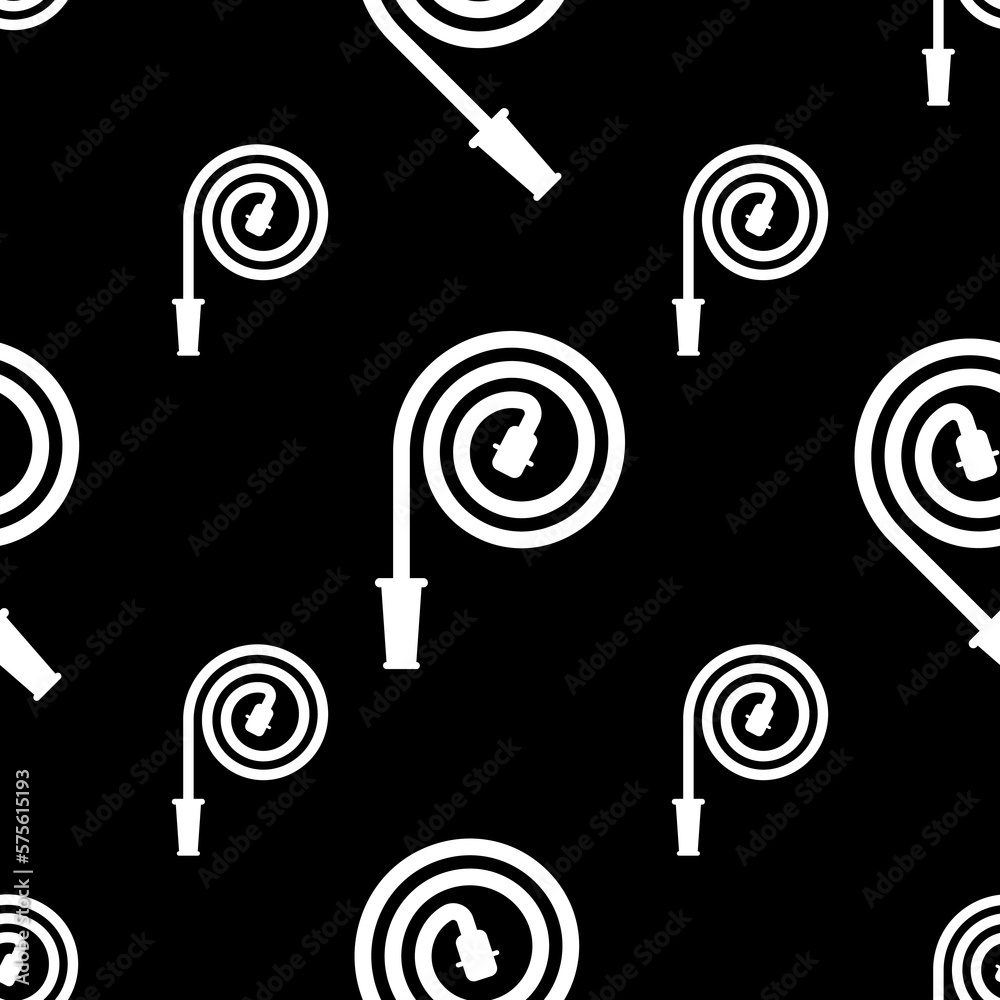 Fire Hose Icon Seamless Pattern, Fire Fighting Equipment Water Hose ...