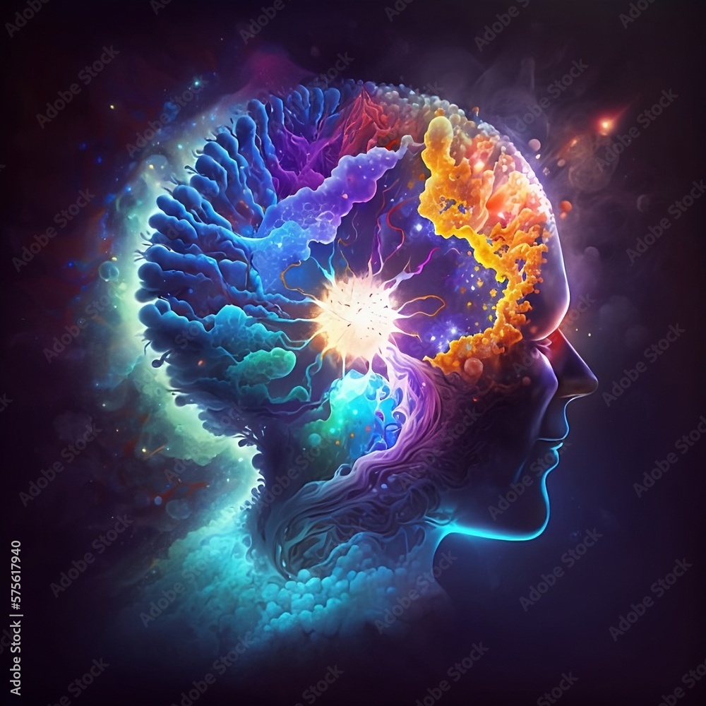 ภาพประกอบสต็อก Journey Through the Mind: Explore the Universe Inside ...