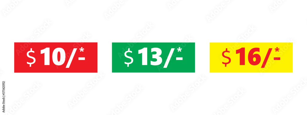 price tag design for products. dollar price tag icon set. Announce ...