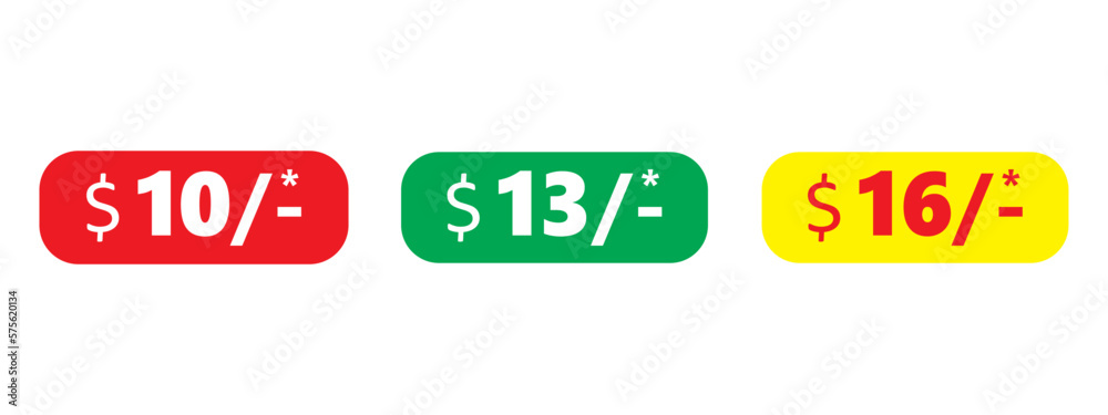 price tag design for products. dollar price tag icon set. Announce ...