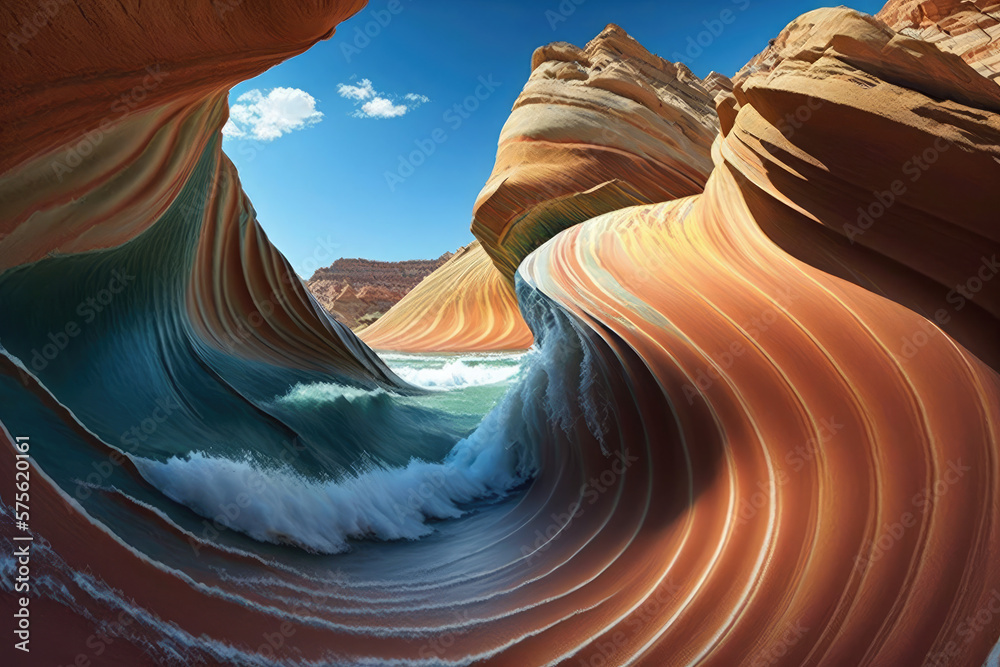 Arizona's renowned Wave Trail. The geological artwork created by mother ...
