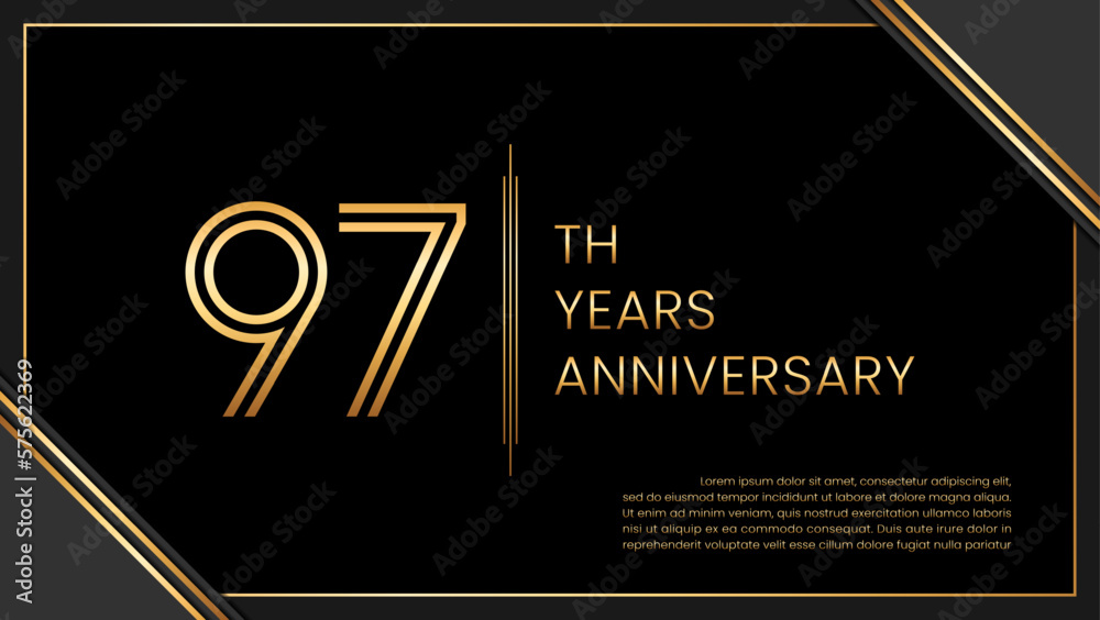 97th year anniversary design template. vector template illustration ...