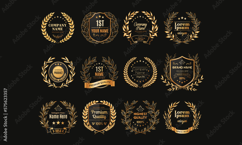 Prize Emblems Realistic Set Stock Vector | Adobe Stock