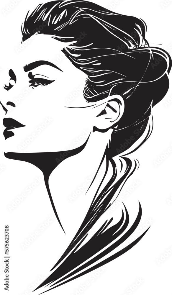 beautiful woman illustration Stock Vector | Adobe Stock