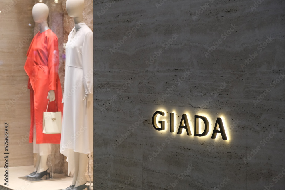 Shanghai,China-Nov. 4th 2022: GIADA clothing store logo and window ...