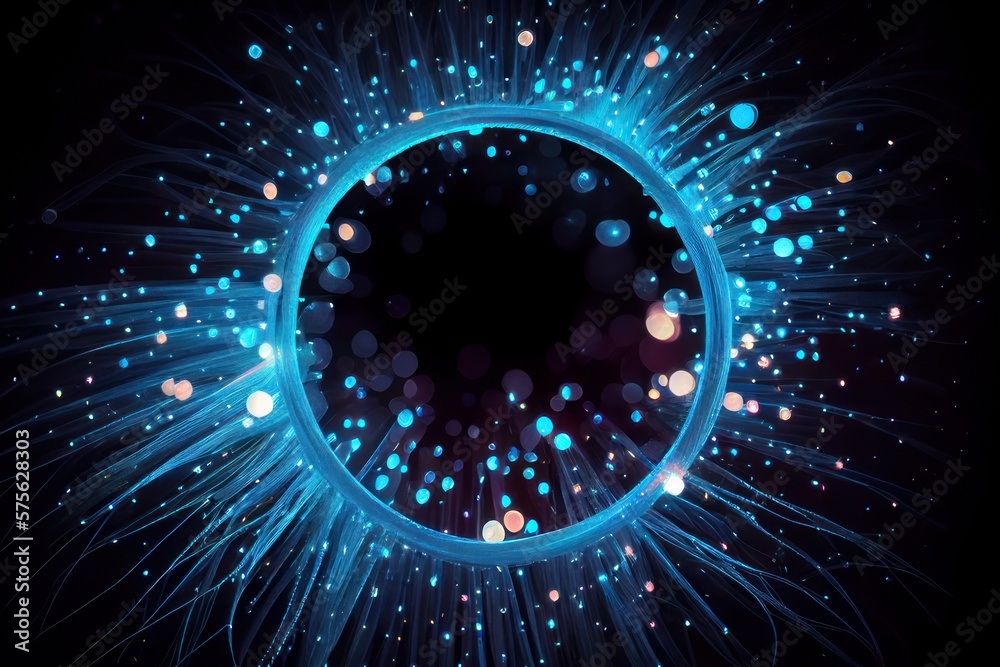 High-speed, signals data transmission concept, fiber optic cables ...