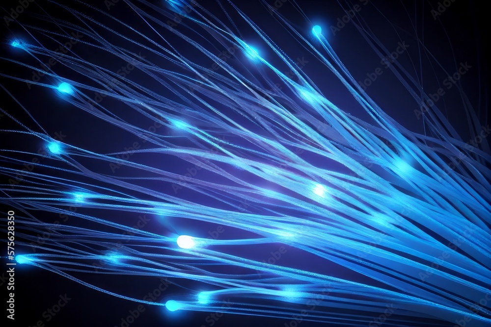 High-speed, signals data transmission concept, fiber optic cables ...