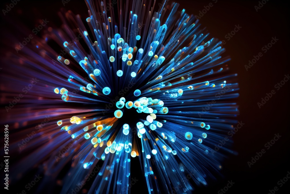 High-speed, signals data transmission concept, fiber optic cables ...