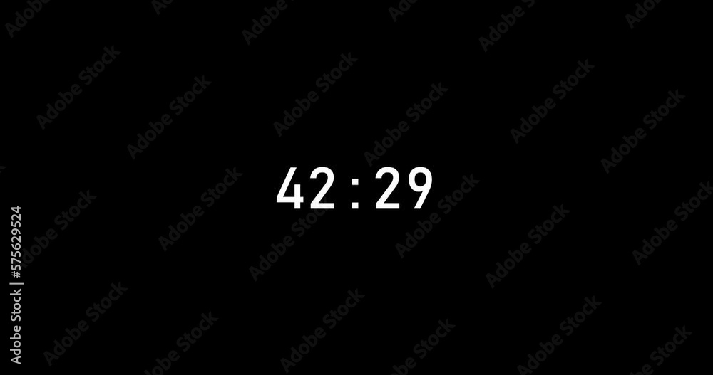 48 Seconds Digital Timer Countdown Animation Is Isolated On Black Background Countdown Timer